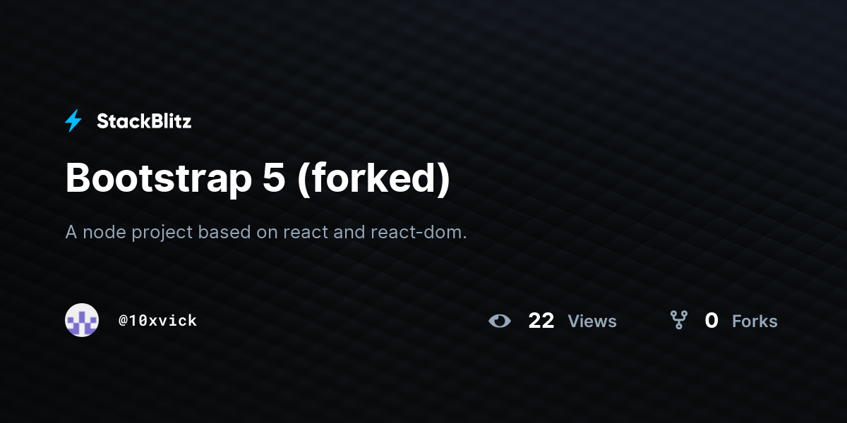 Bootstrap 5 (forked) - StackBlitz