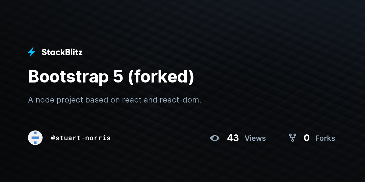 Bootstrap 5 Forked Stackblitz