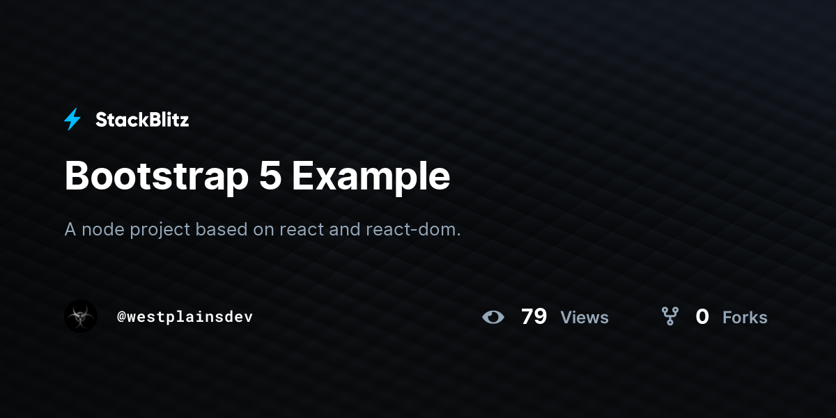 Bootstrap 5 Example Stackblitz