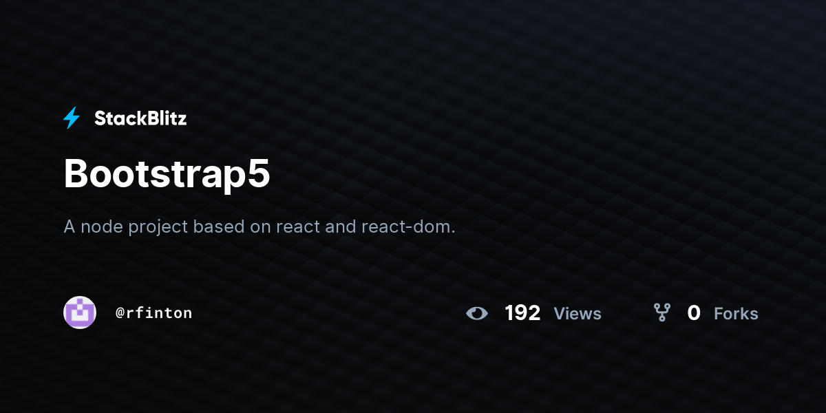 Bootstrap5 - StackBlitz