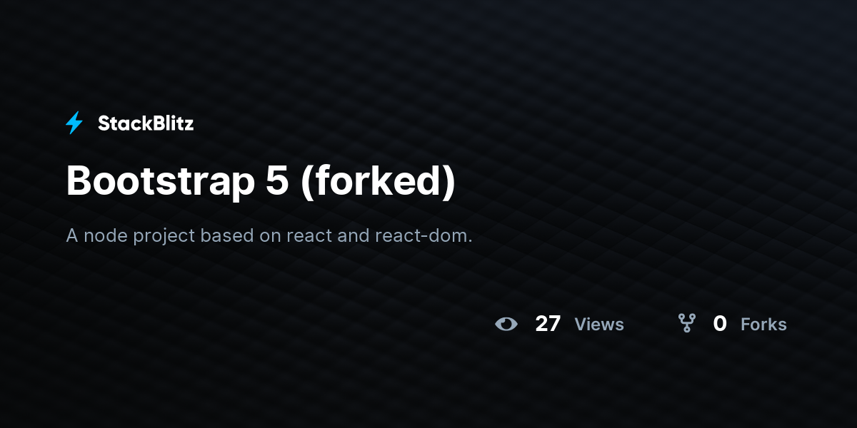 Bootstrap 5 (forked) - StackBlitz