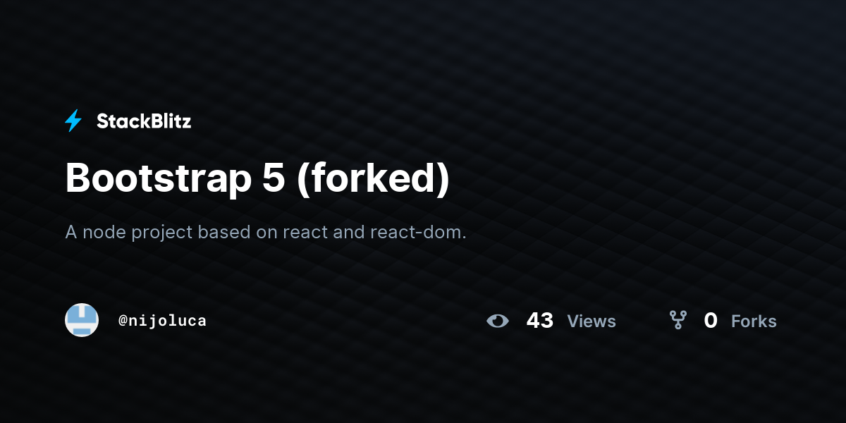 Bootstrap 5 Forked Stackblitz