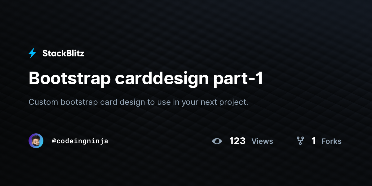 Bootstrap carddesign part-1 - StackBlitz