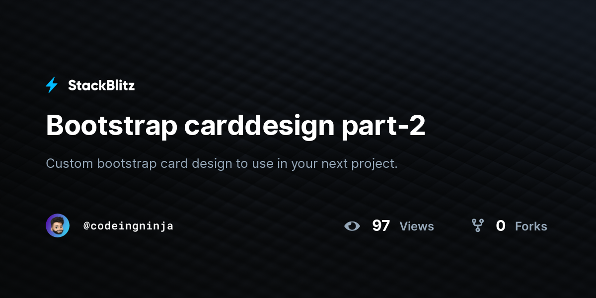 Bootstrap carddesign part-2 - StackBlitz