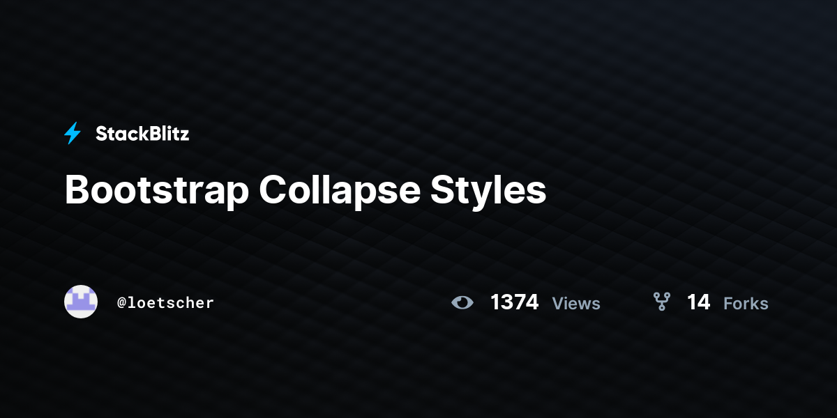 Bootstrap Collapse Styles - StackBlitz