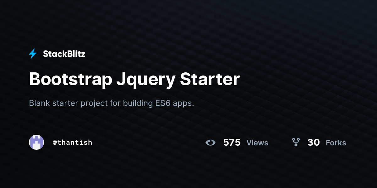 Bootstrap Jquery Starter - StackBlitz