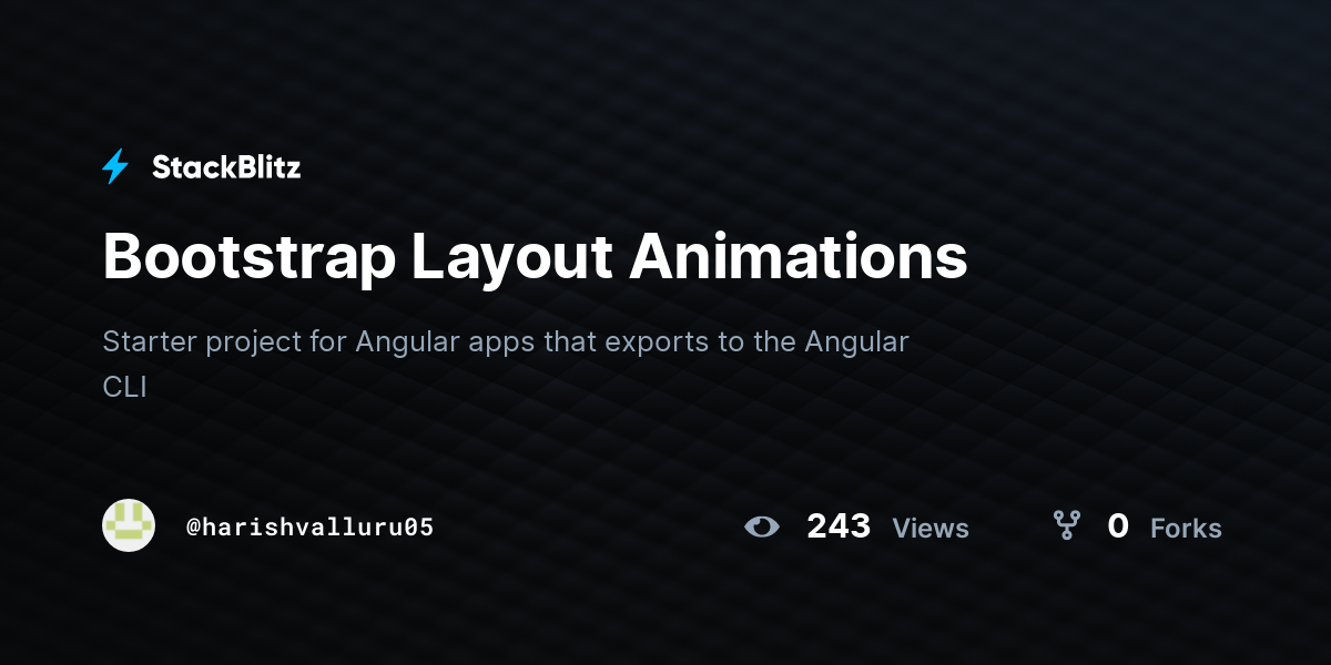 Bootstrap Layout Animations - StackBlitz