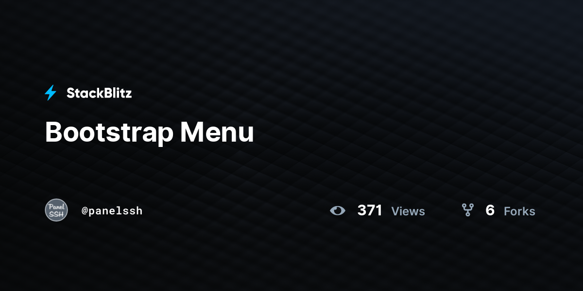 Bootstrap Menu - StackBlitz Bootstrap Menu - StackBlitz