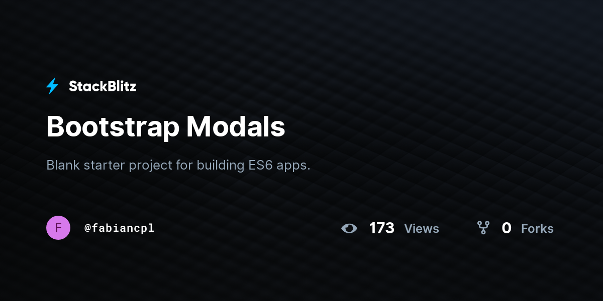 Bootstrap Modals - StackBlitz