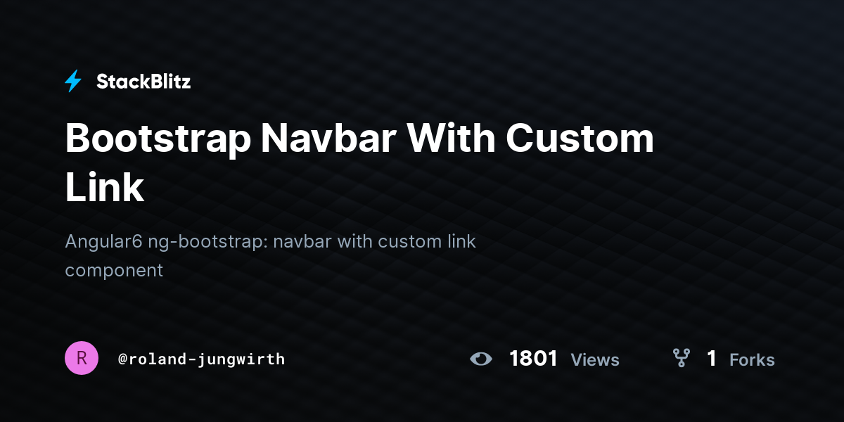 Bootstrap Navbar With Custom Link - StackBlitz