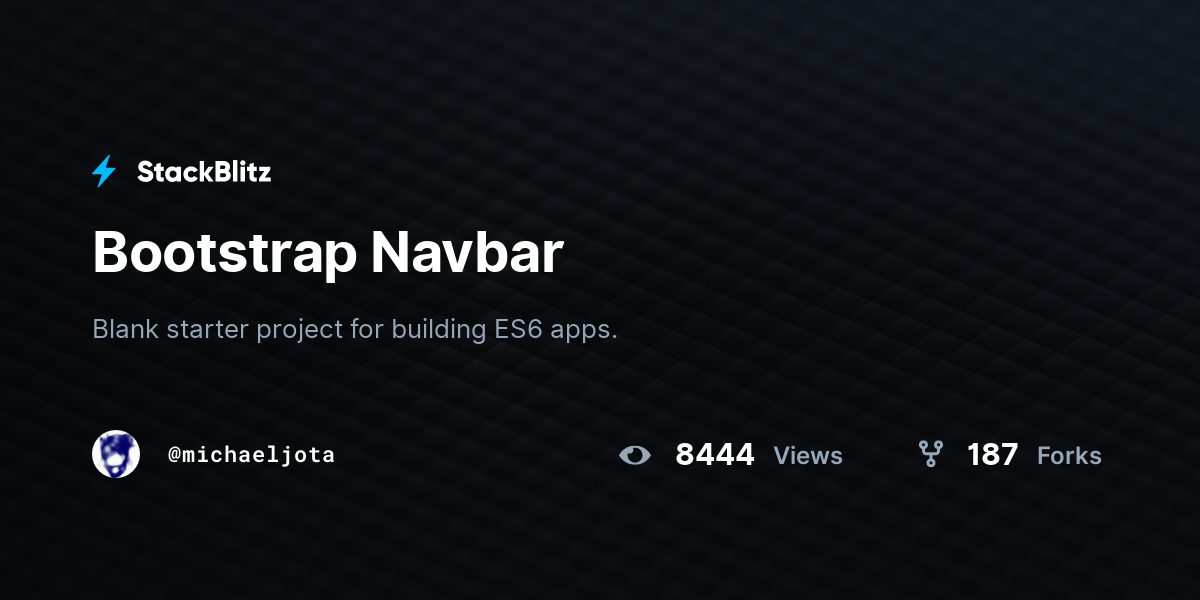 Bootstrap Navbar - StackBlitz