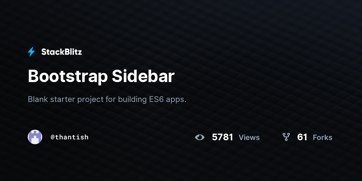 Bootstrap Sidebar - StackBlitz