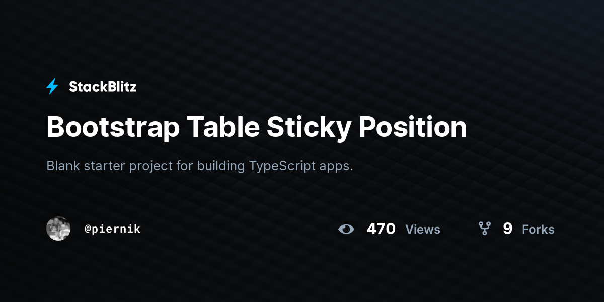 Bootstrap Table Sticky Position - StackBlitz