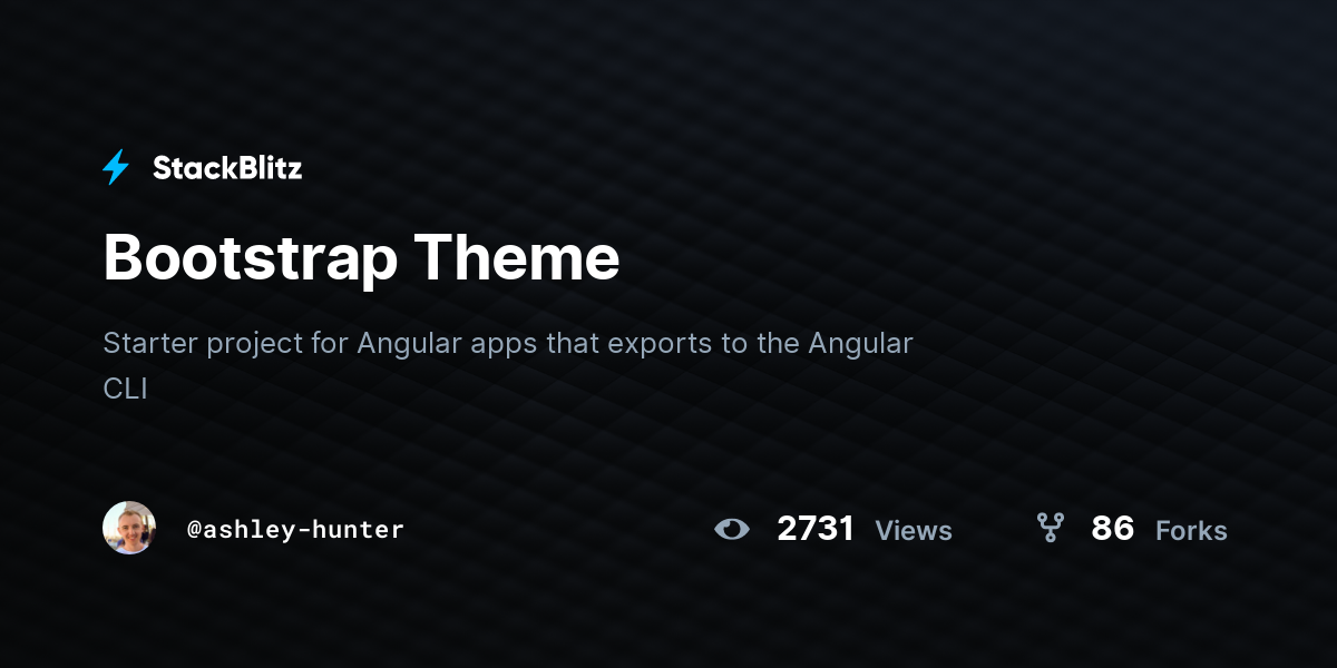 Bootstrap Theme - StackBlitz