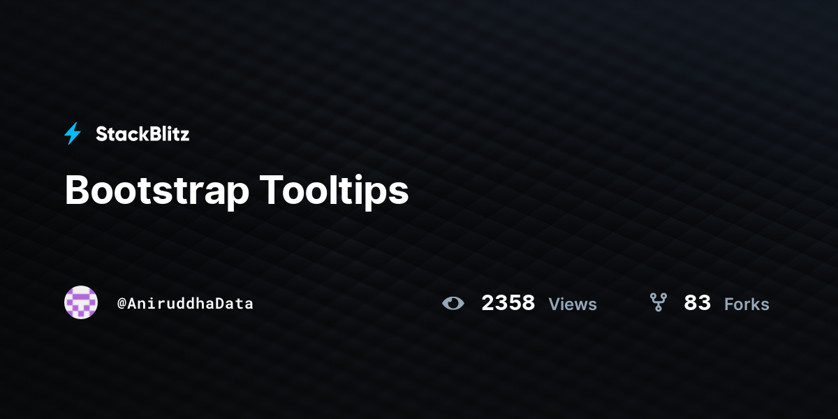 Bootstrap Tooltips - StackBlitz