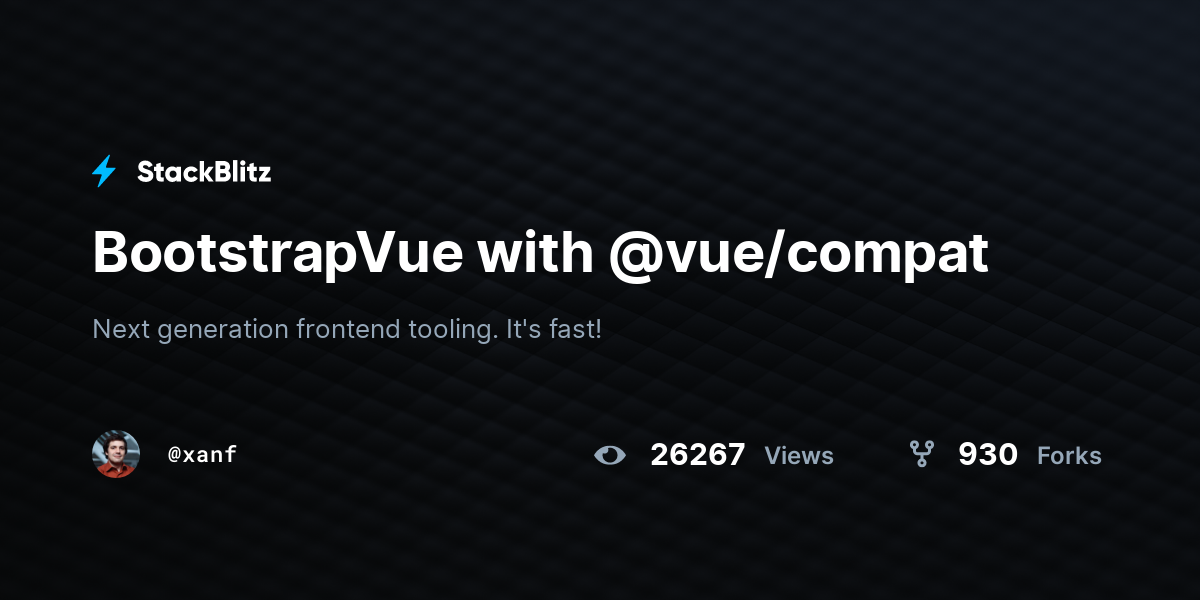 BootstrapVue with @vue/compat - StackBlitz