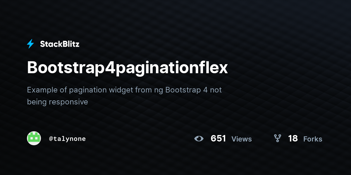 Bootstrap4paginationflex - StackBlitz
