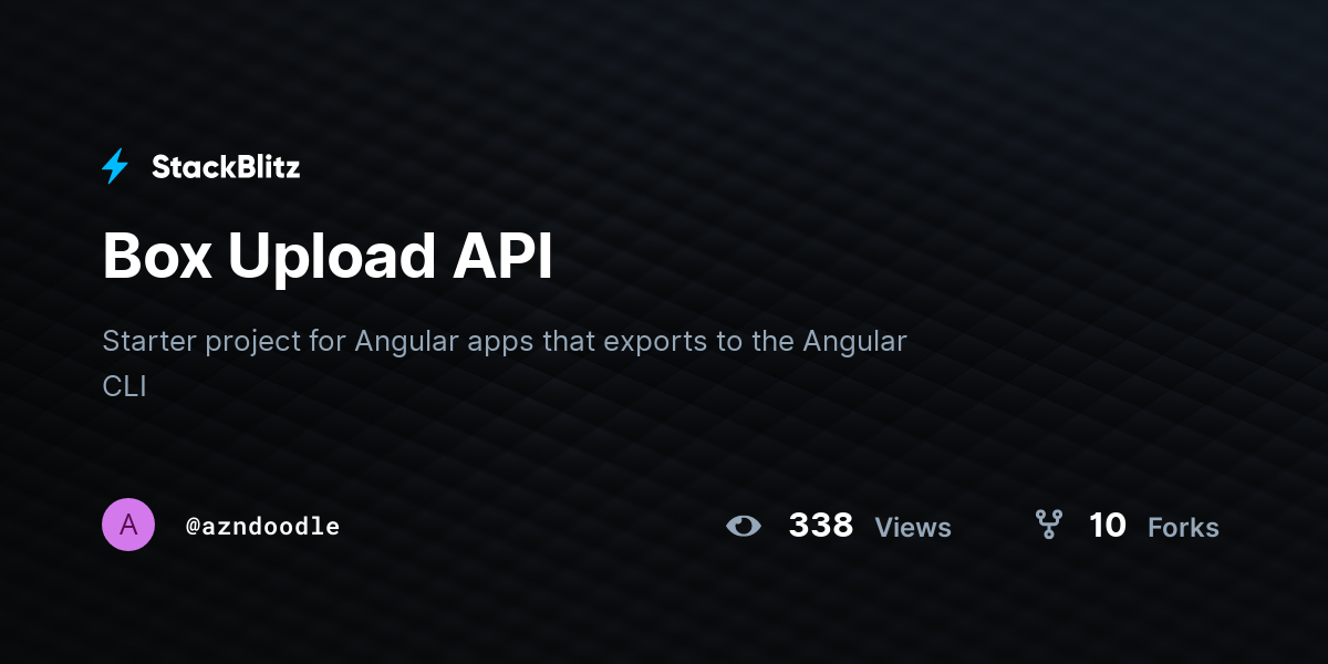 Box Upload API - StackBlitz