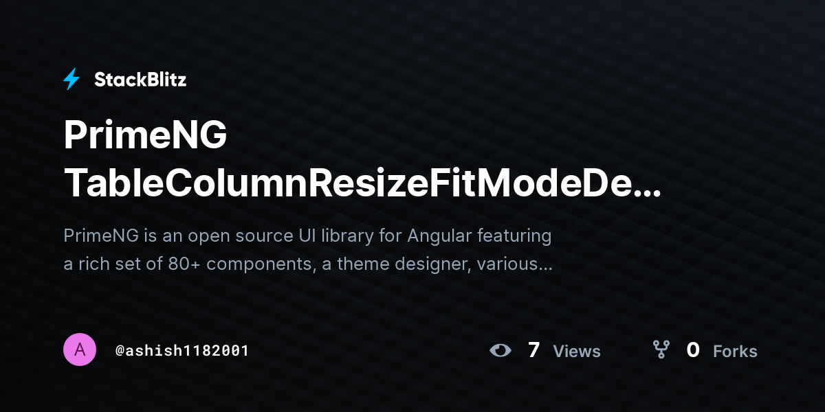 PrimeNG TableColumnResizeFitModeDemo (duplicated) - StackBlitz