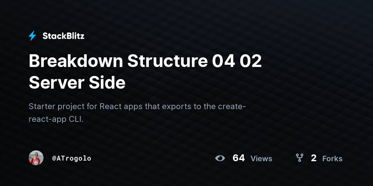 Breakdown Structure 04 02 Server Side - StackBlitz