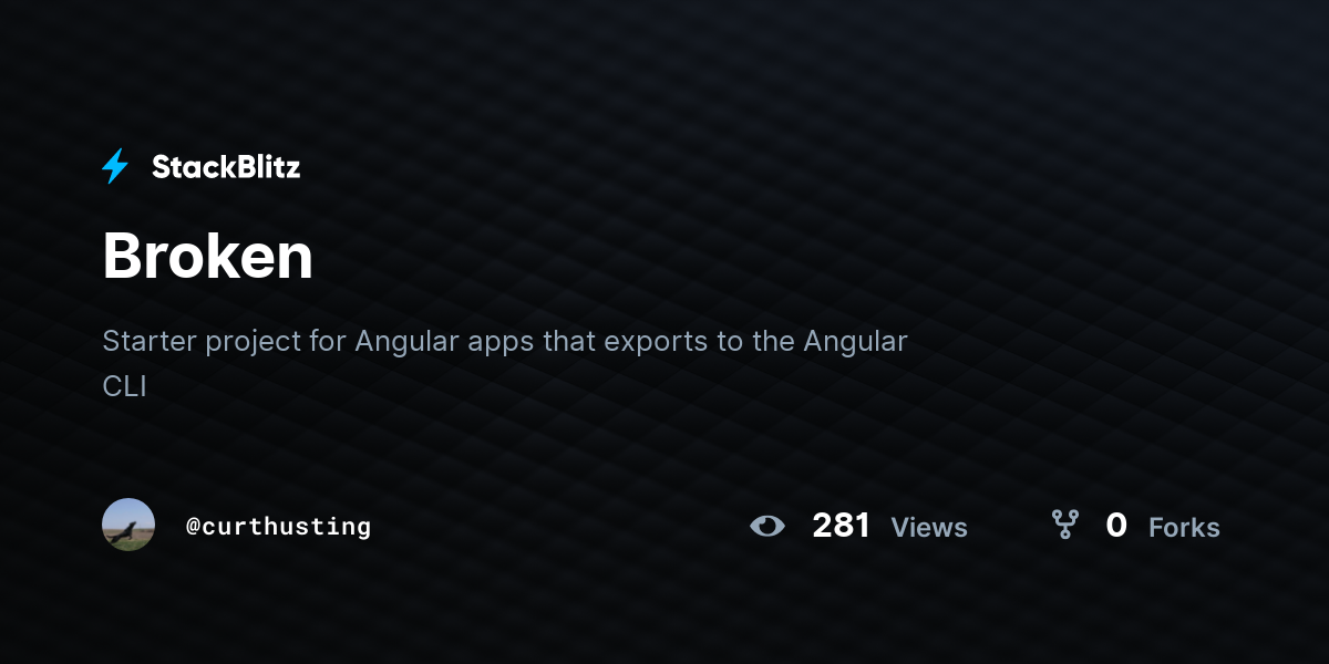 Broken Stackblitz