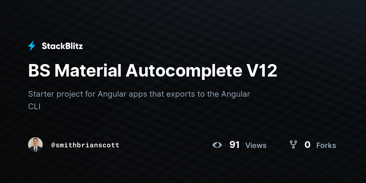 BS Material Autocomplete V12 - StackBlitz