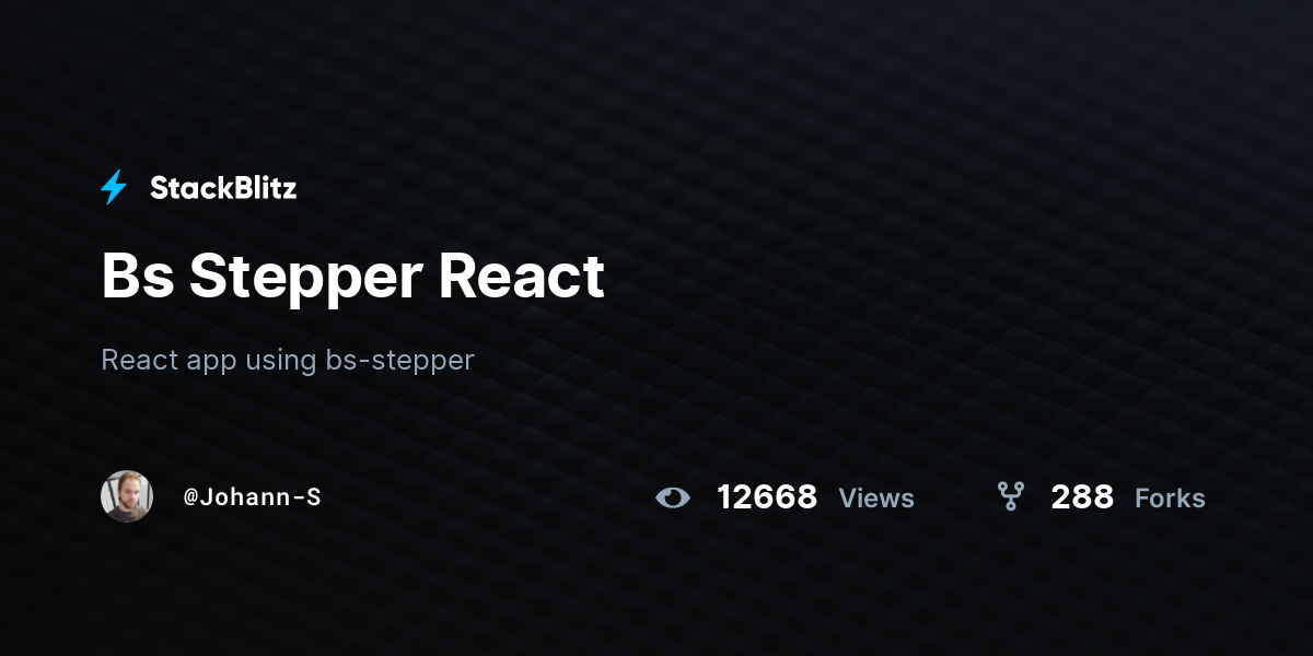 Bs Stepper React - StackBlitz