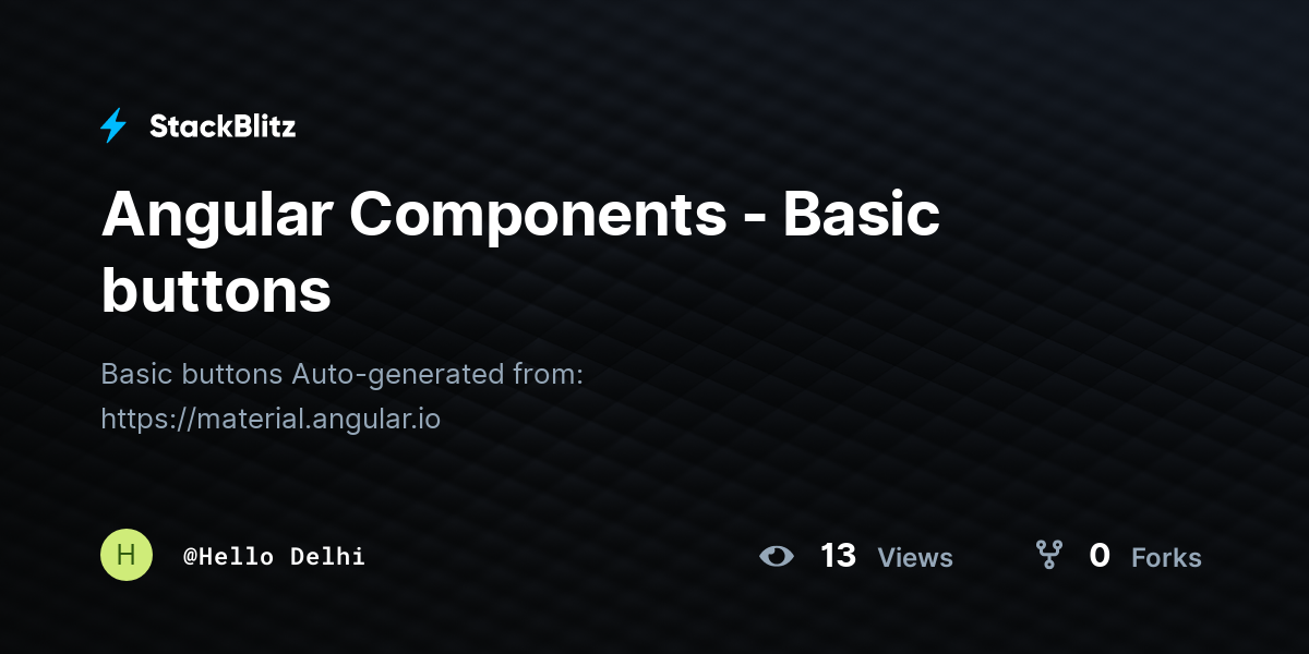 Angular Components - Basic buttons - StackBlitz