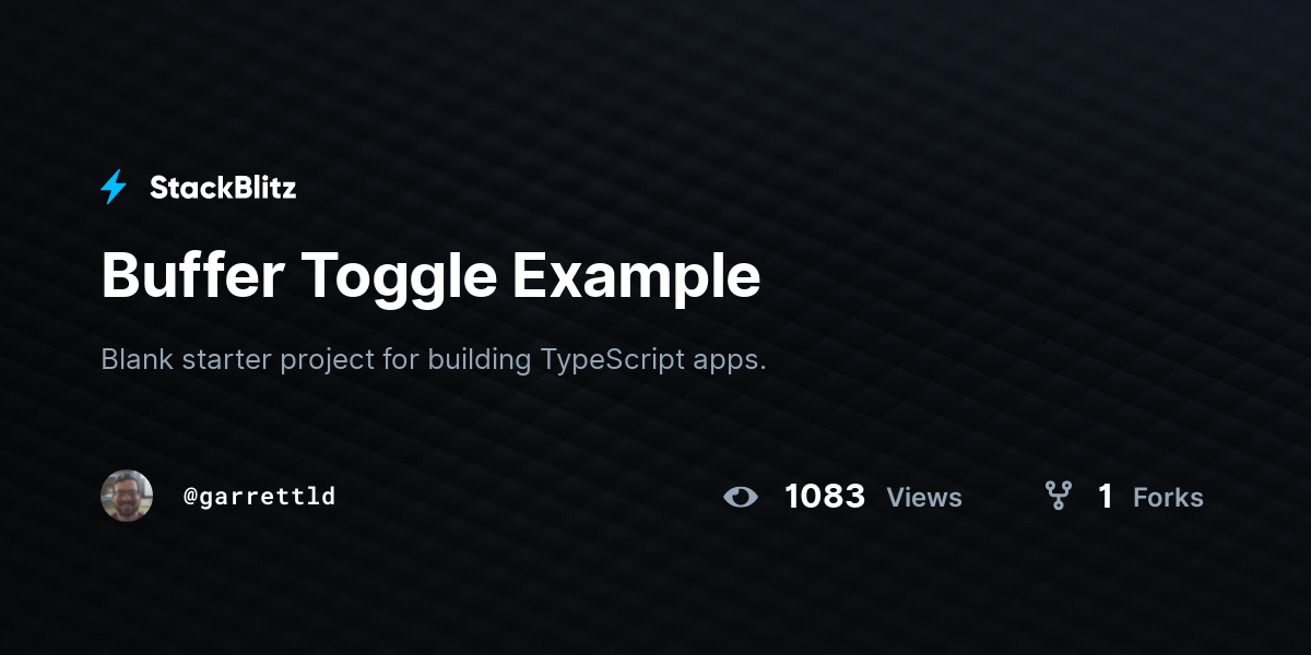 Buffer Toggle Example - StackBlitz