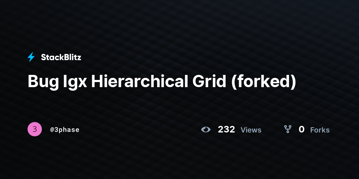 Bug Igx Hierarchical Grid Forked Stackblitz 