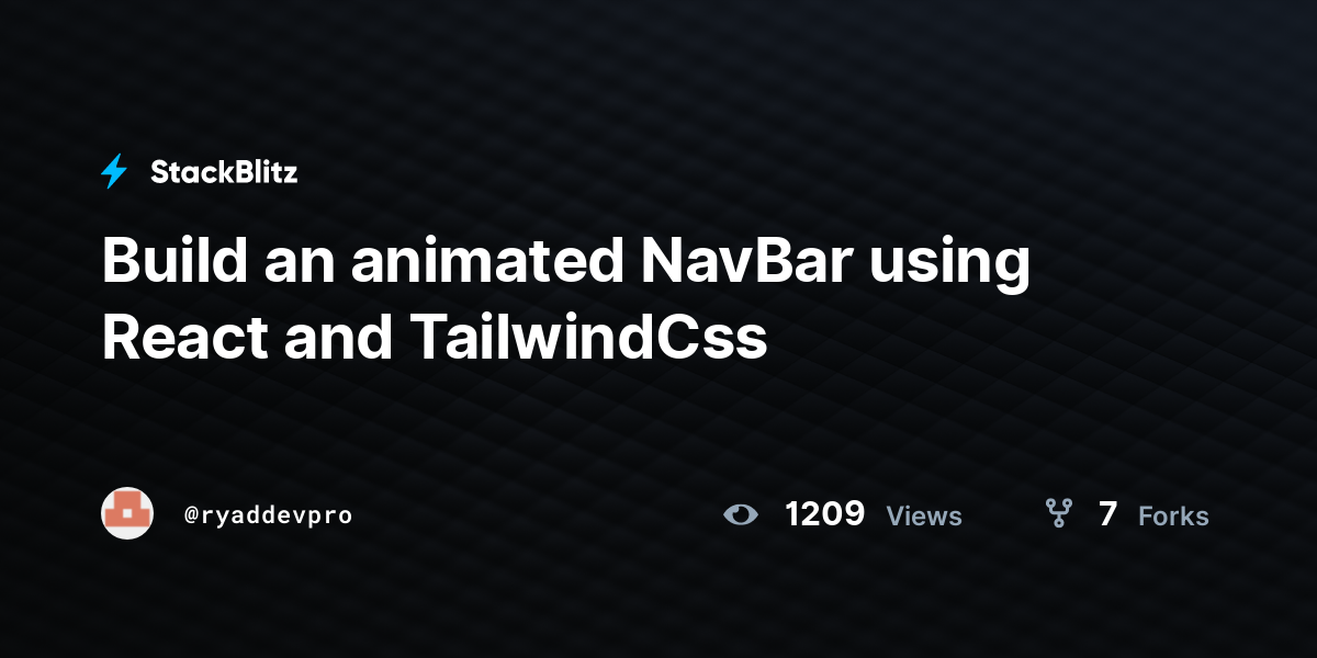 Build an animated NavBar using React and TailwindCss - StackBlitz