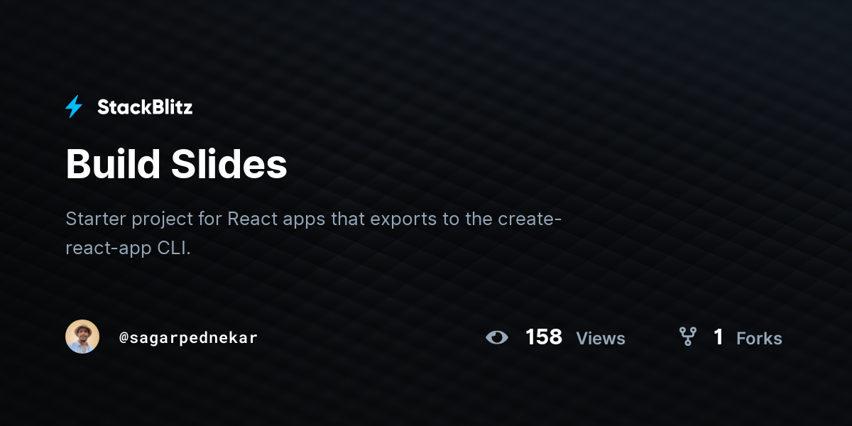 Build Slides - StackBlitz