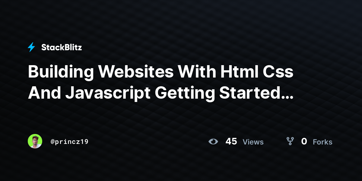 Building Websites With Html Css And Javascript Getting Started (forked ...