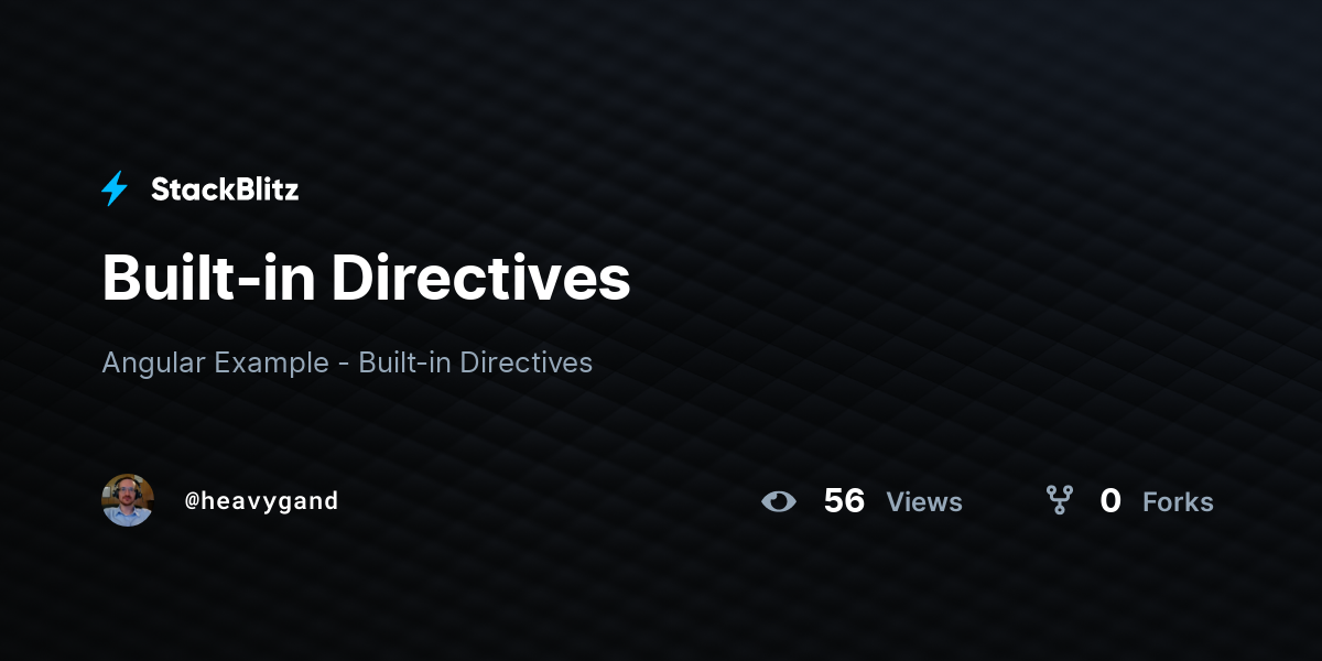 Built In Directives Stackblitz
