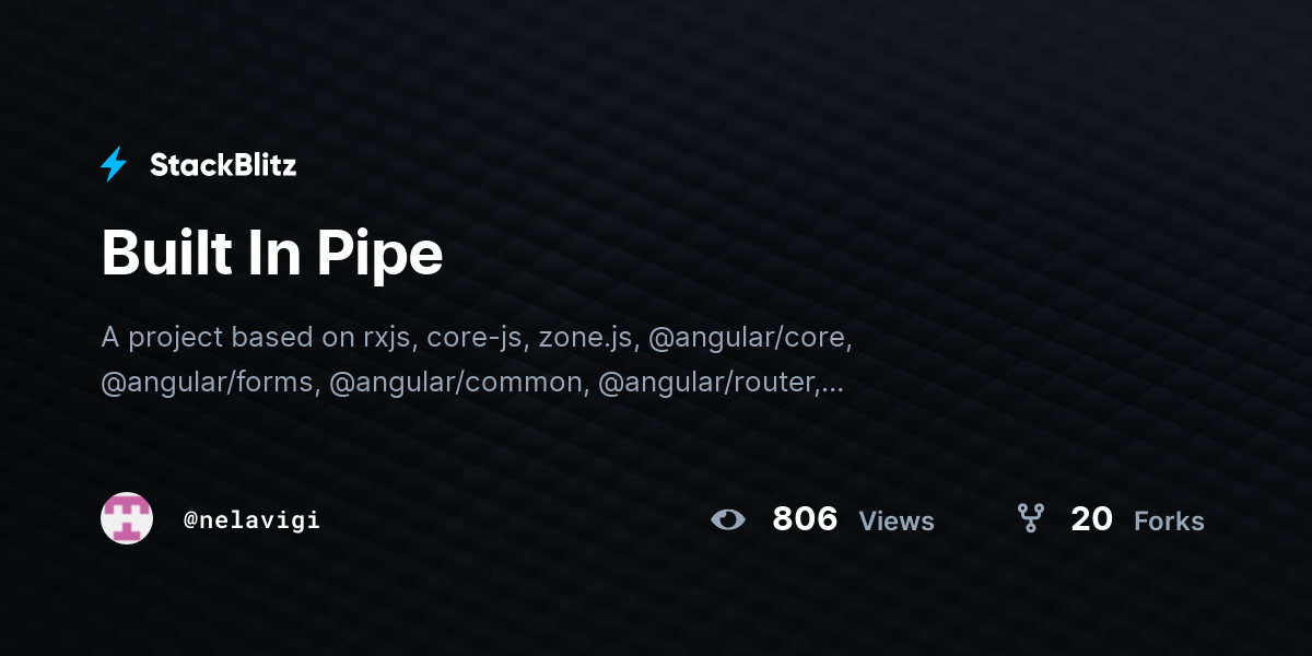 Built In Pipe - StackBlitz