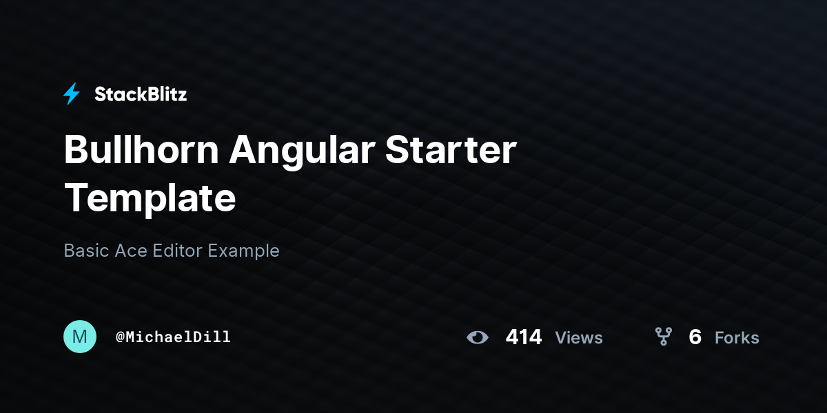 Bullhorn Angular Starter Template - StackBlitz