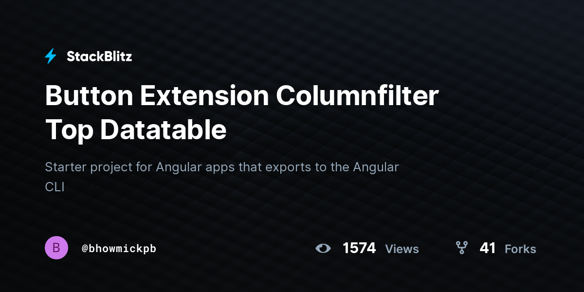 Button Extension Columnfilter Top Datatable - StackBlitz