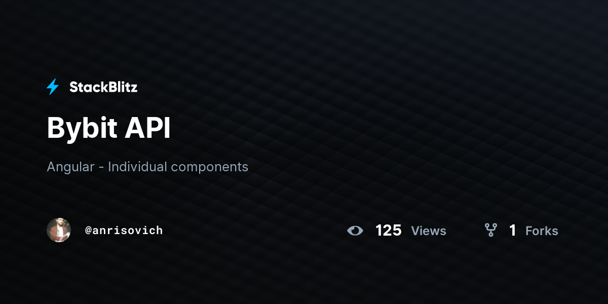 Bybit API - StackBlitz