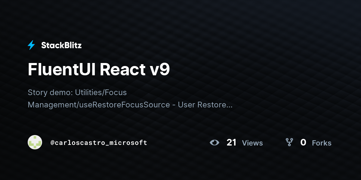 FluentUI React v9 - StackBlitz