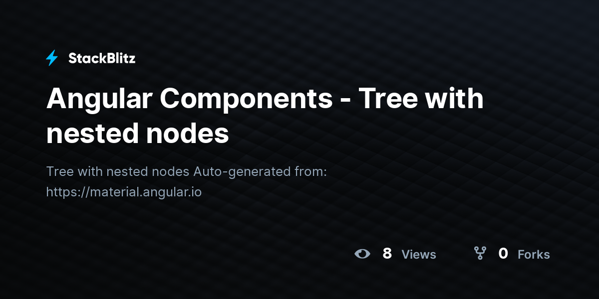 Angular Components - Tree with nested nodes - StackBlitz