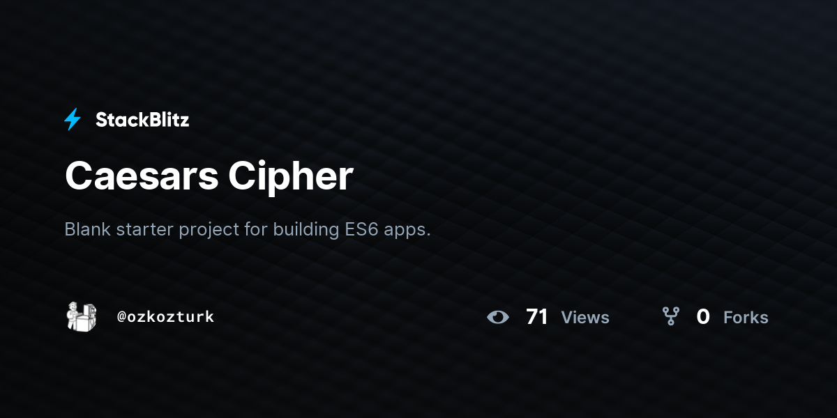 Caesars Cipher - StackBlitz