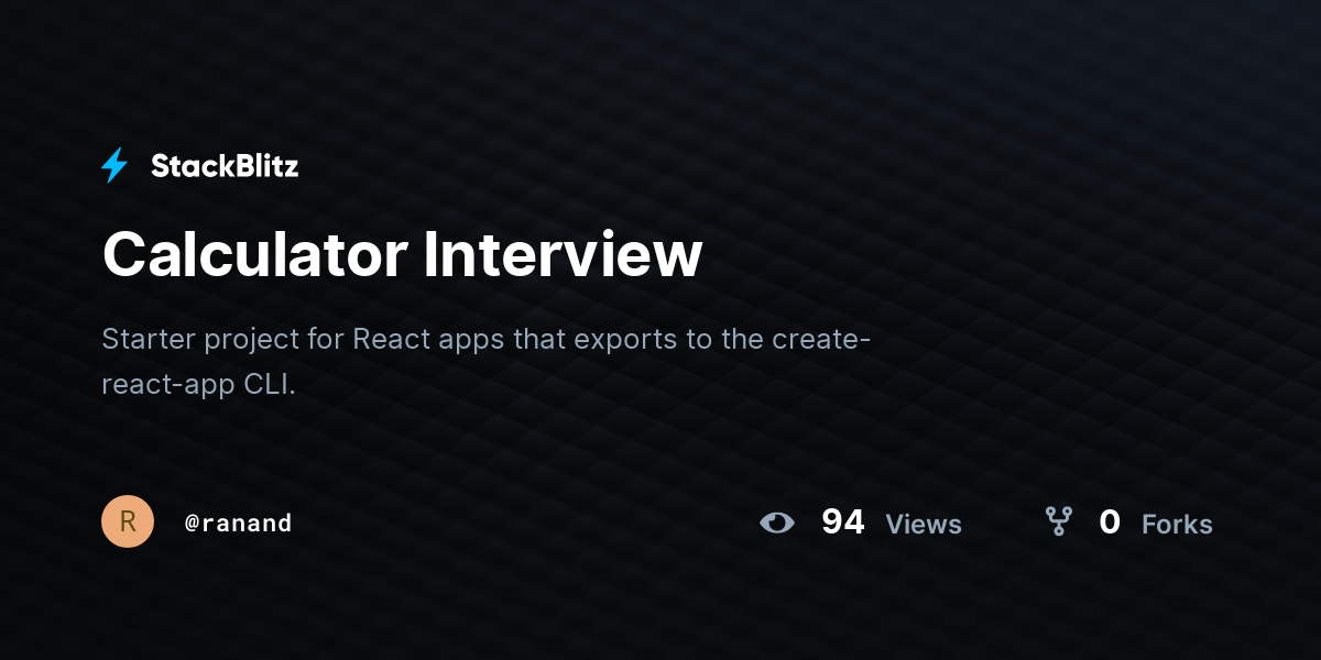 Calculator Interview - StackBlitz