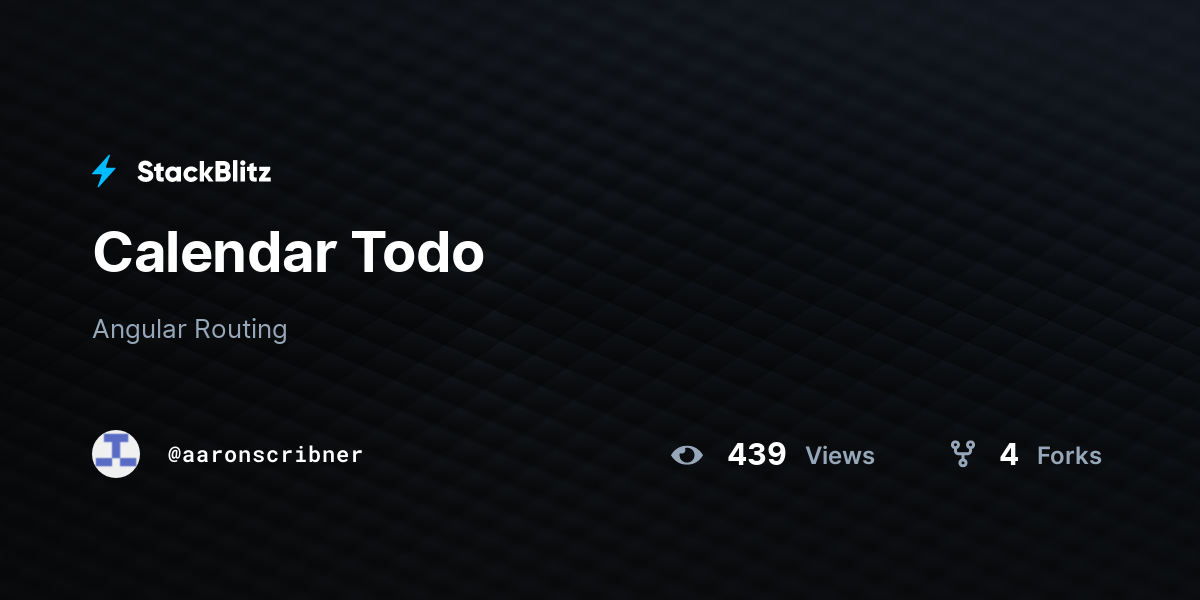 Calendar Todo - StackBlitz
