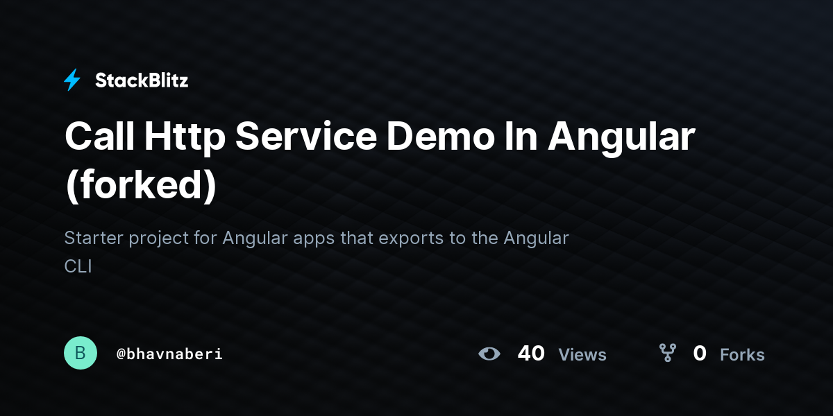 Call Http Service Demo In Angular (forked) - StackBlitz
