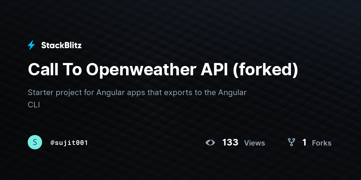 Call To Openweather Api Forked Stackblitz