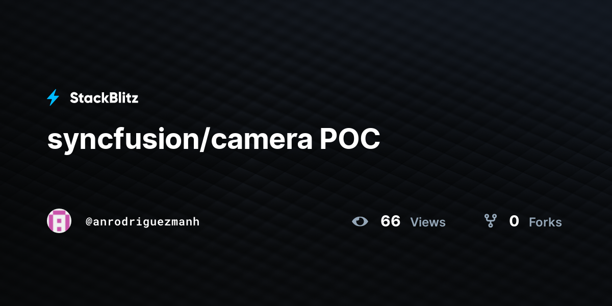 syncfusion/camera POC - StackBlitz