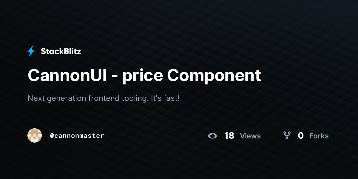 CannonUI - price Component - StackBlitz