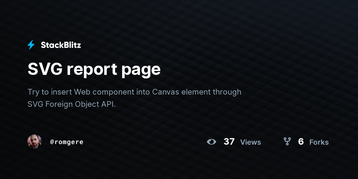 SVG report page - StackBlitz