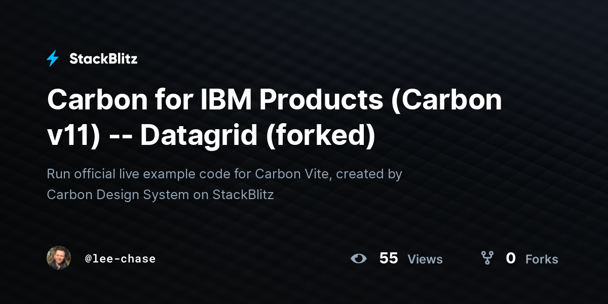 Carbon For Ibm Products Carbon V11 Datagrid Forked Stackblitz