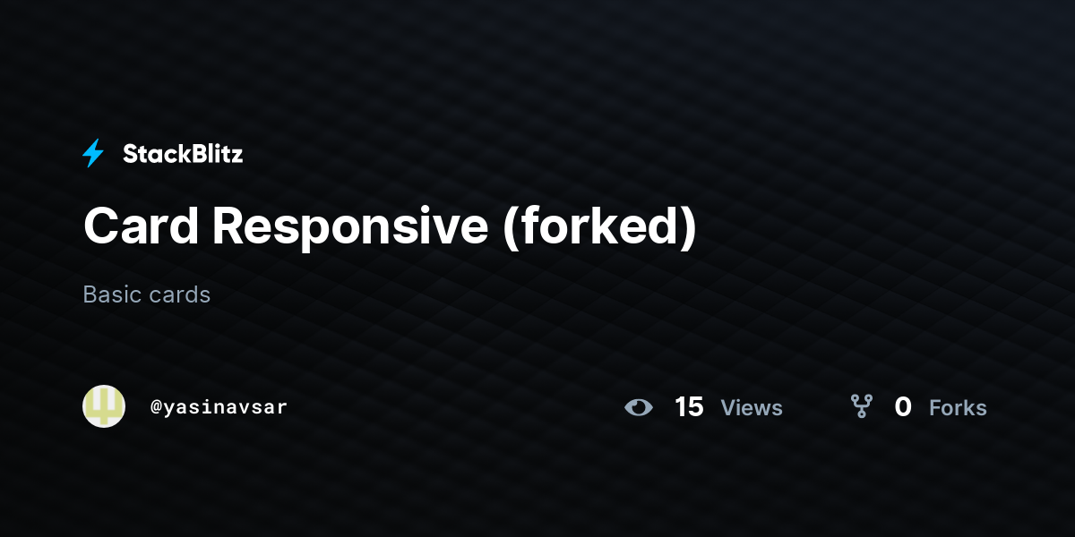 Card Responsive (forked) - StackBlitz